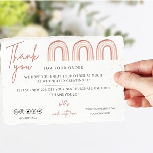 Thank You Business Cards Template, Editable Thank You for Order ...