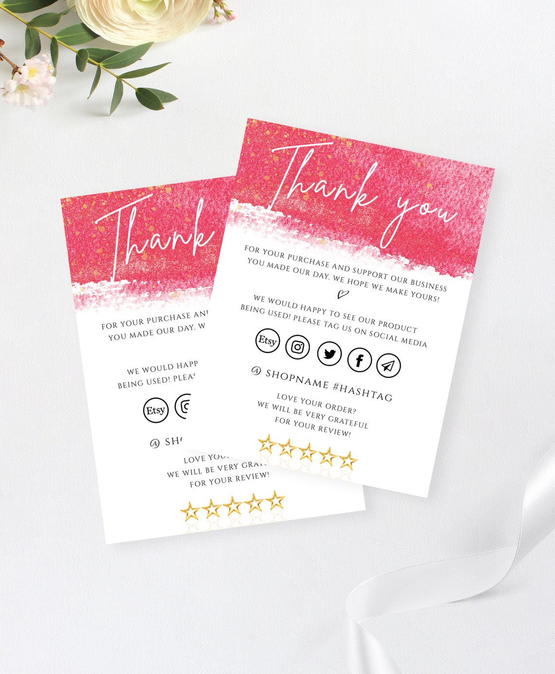 Thank You for Your Purchase Template Editable Small Business - Etsy