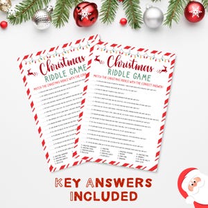 Fun Christmas Riddle Game for Holiday Parties | Editable Canva Template ...