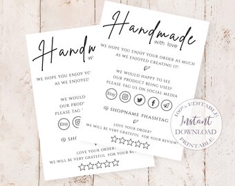 Business Thank You Cards Template Editable Social Media - Etsy
