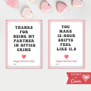 Coworker Valentine Cards | Editable Canva Template, Funny Office Gifts ...