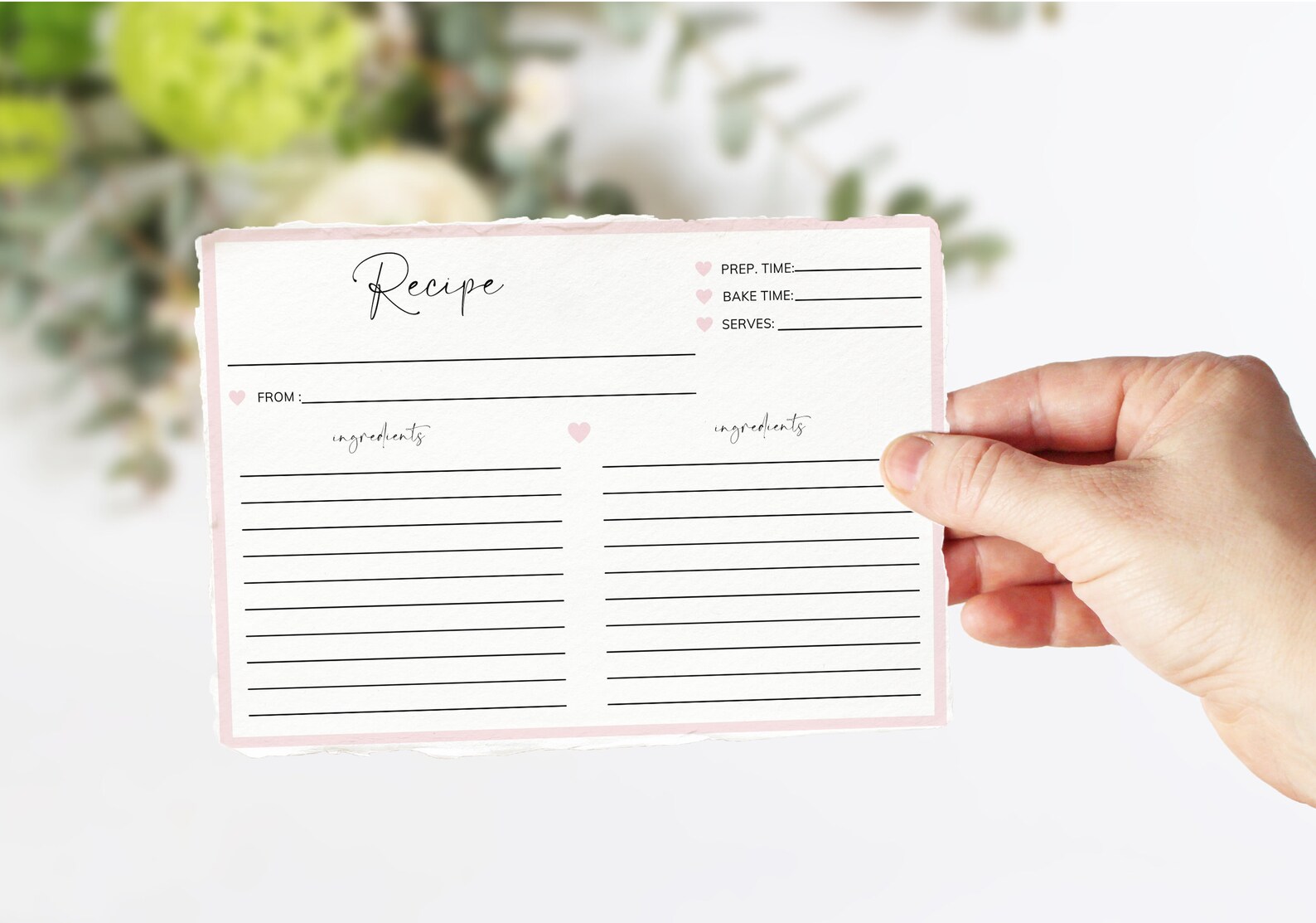 Recipe Card Template Editable Custom Recipe Cards Printable | Etsy