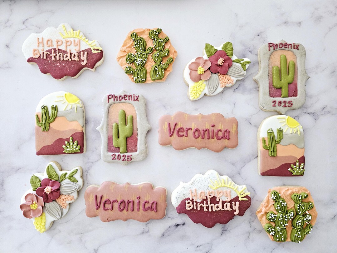Desert / Cactus Birthday Cookies - Etsy