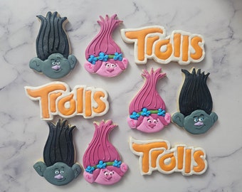 Trolls Princess Poppy Cookie Cutter Holding the Number 2, 3, 4, 5, 6 ...