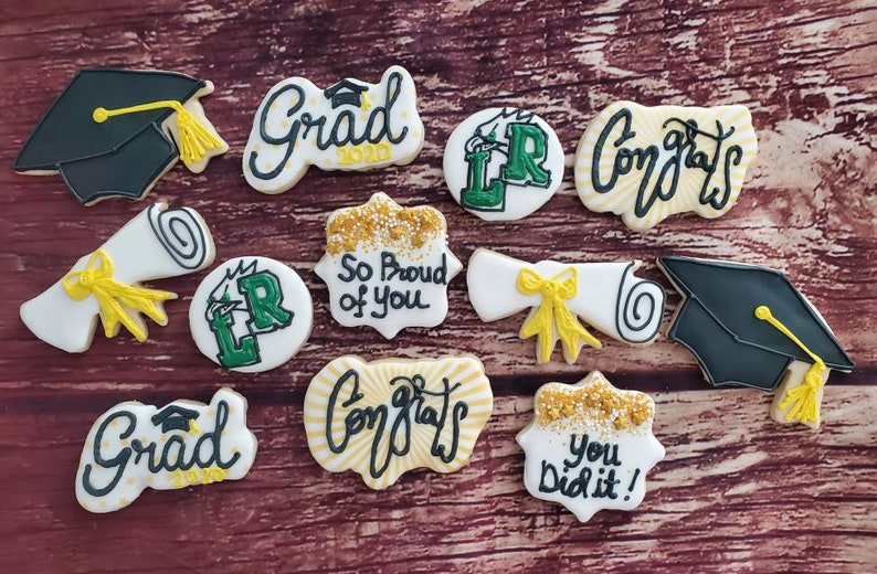 Decorated Graduation Sugar Cookies One Dozen - Etsy