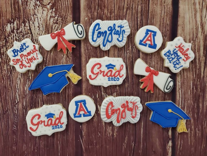 Decorated Graduation Sugar Cookies One Dozen - Etsy