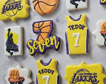 Basketball Cookies, Lakers Cookies, Bball Cookies, Kobe Bryant - Etsy