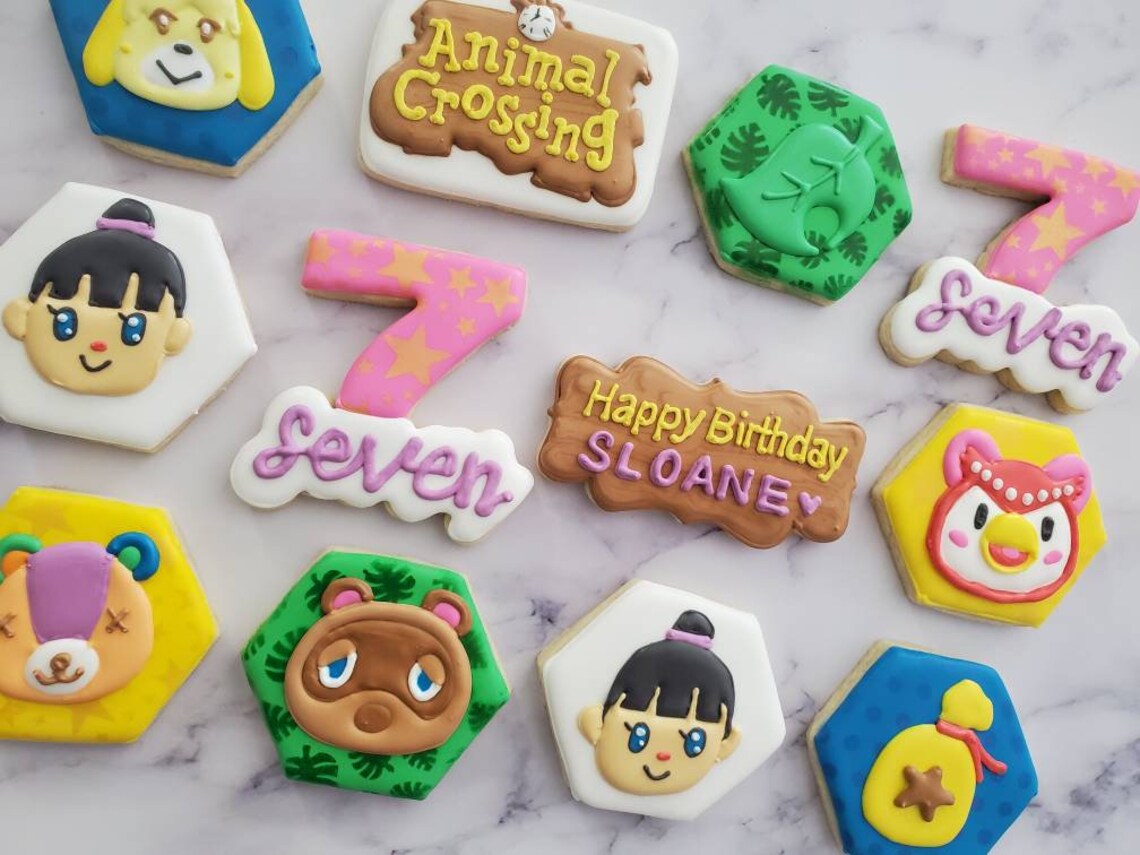 Animal Crossing Birthday Cookies | Etsy