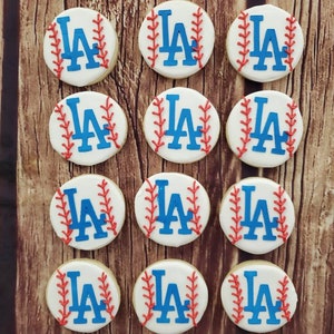 Dodgers Baseball Cookies - Etsy