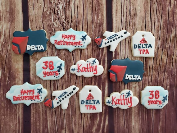 Retirement Airline Cookies | Etsy