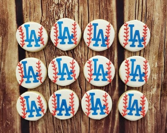 Dodger Inspired Baseball Theme Cookies - Etsy