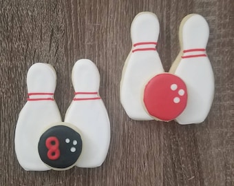 Bowling Theme Sugar Cookies Set of 12 Delicious Strikes - Etsy