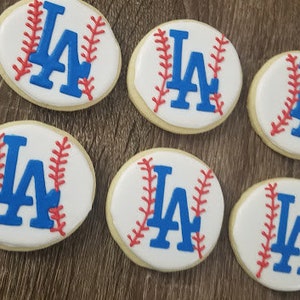 Dodgers Baseball Cookies - Etsy