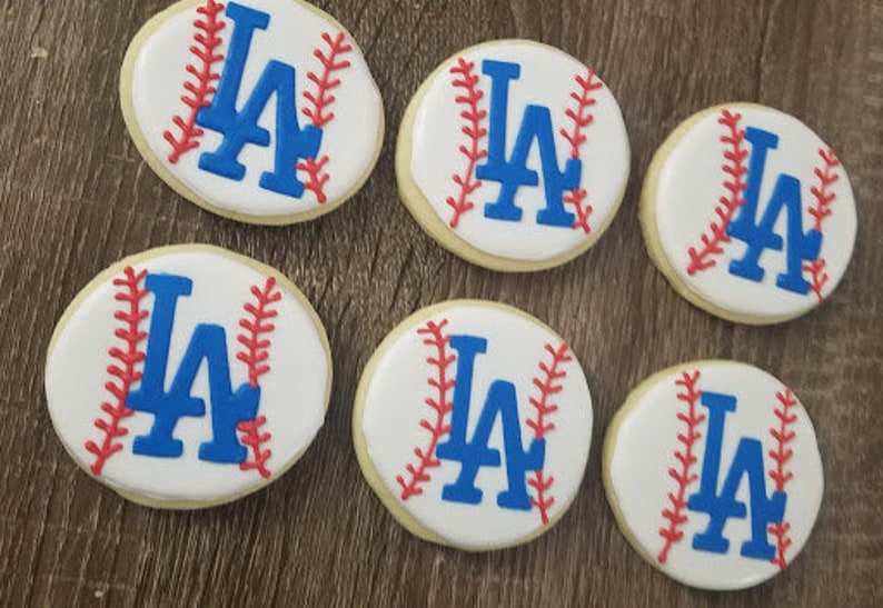 Dodgers Baseball Cookies | Etsy