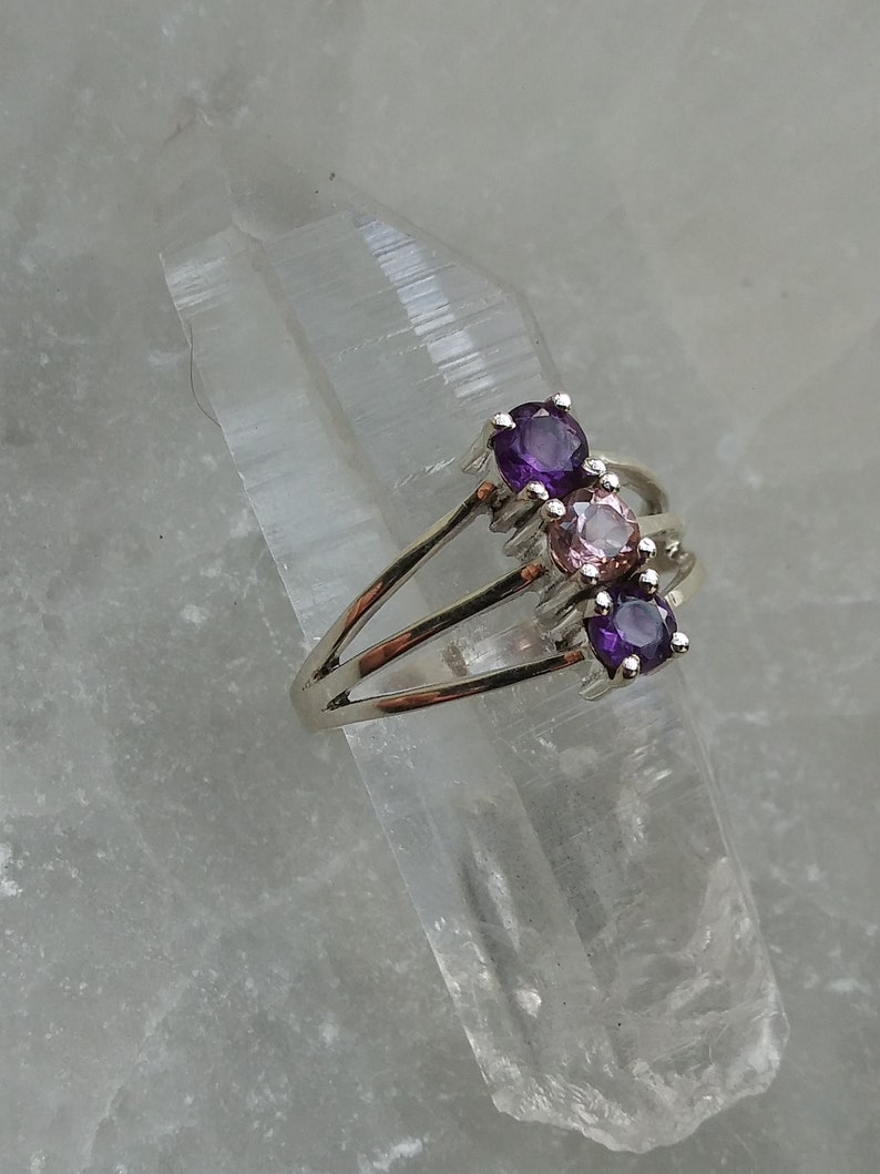 Genuine African Amethyst and Morganite Ring 925 Sterling - Etsy