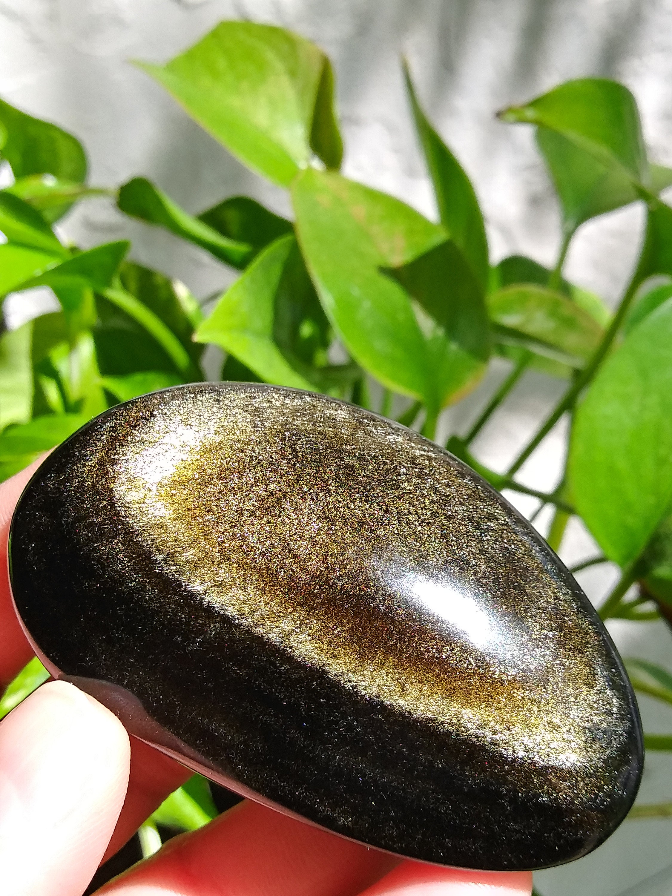 Gold Sheen Obsidian Palm Stone/ Gold Sheen Obsidian/ Crystals | Etsy