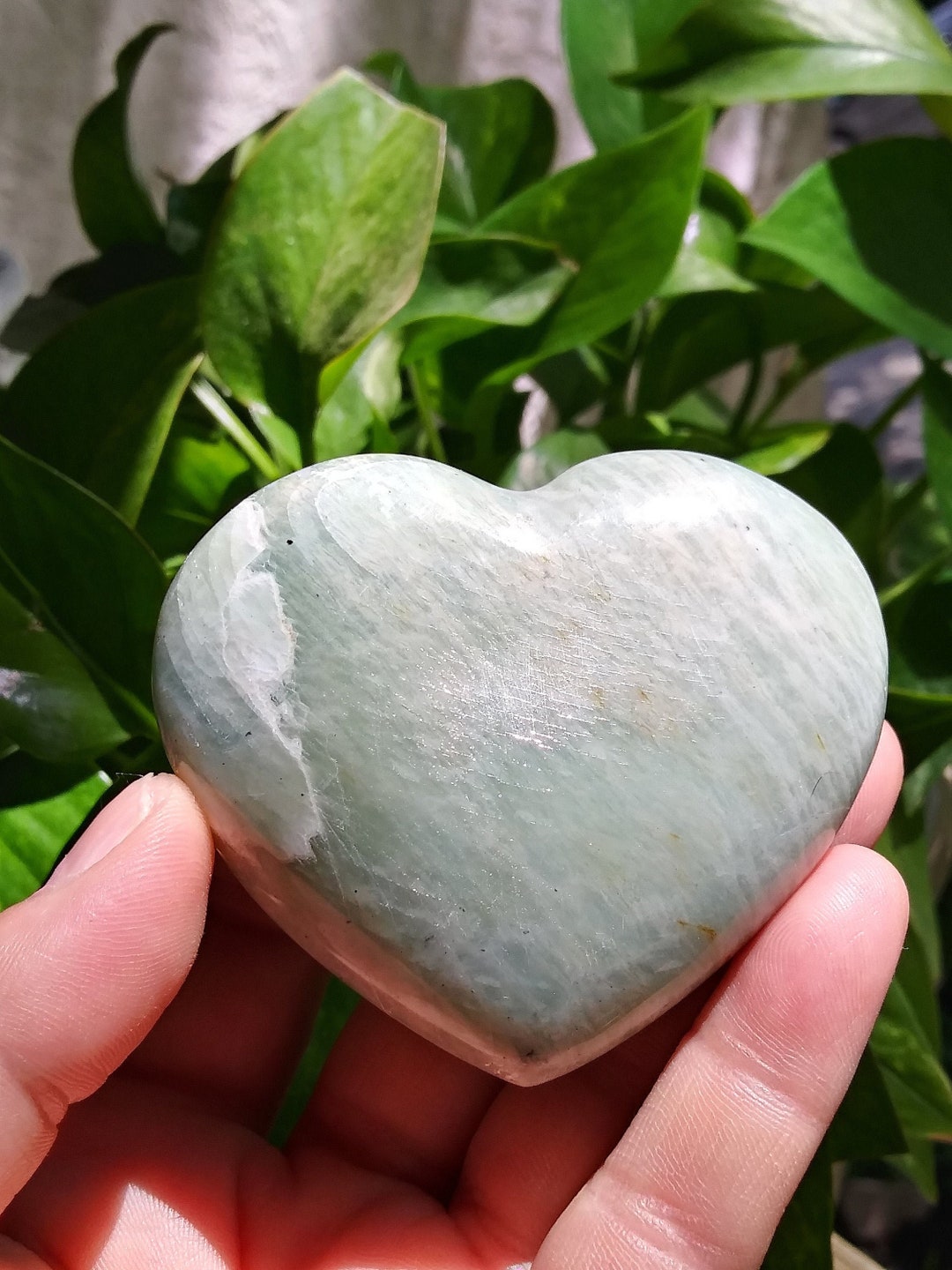 Garnierite Heart/ Heart Shaped Crystal/ Crystal Heart/ Garnierite Palm ...