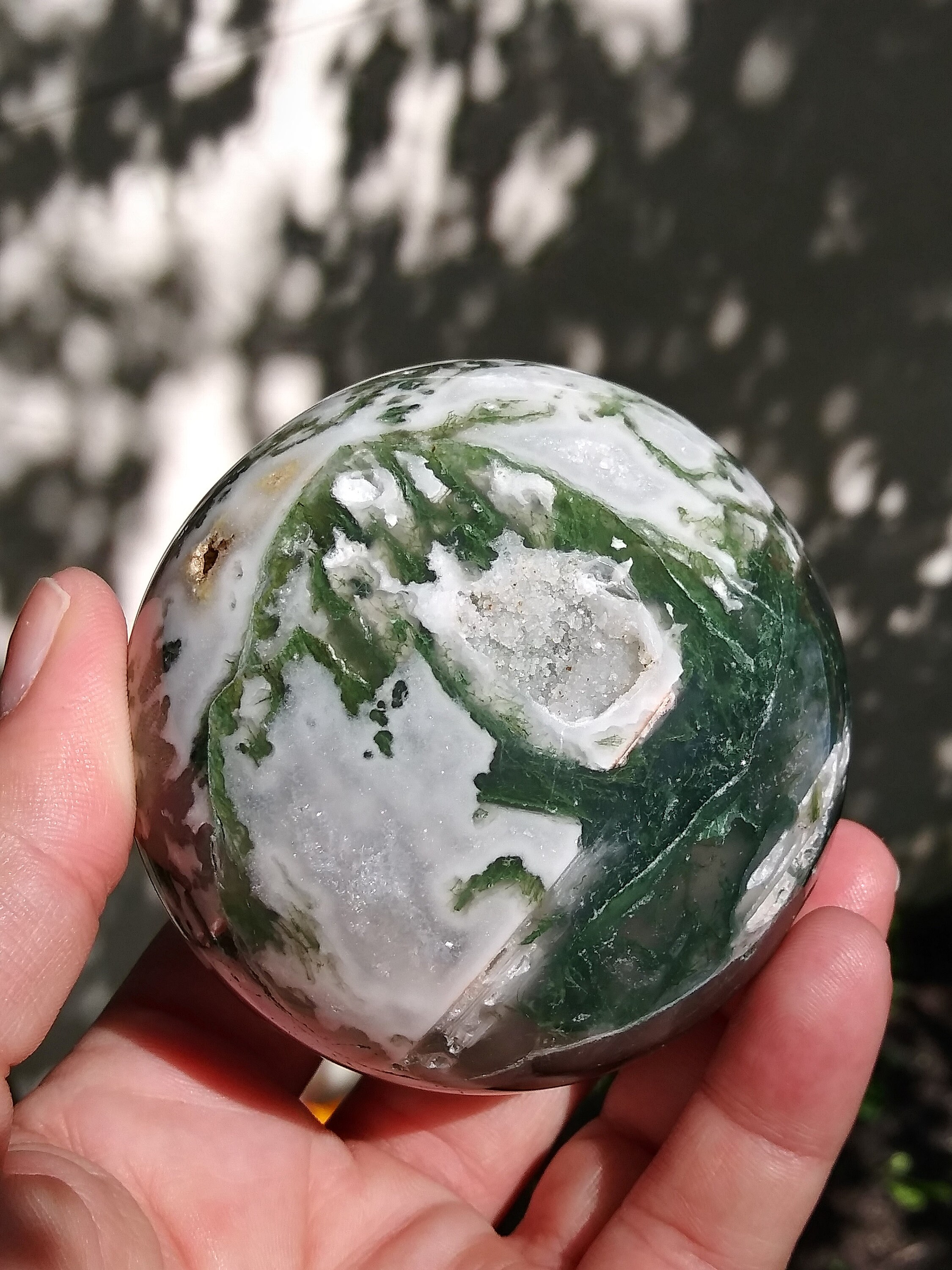 Drusy Tree Agate Sphere Drusy Moss Agate Sphere Tree Agate - Etsy UK