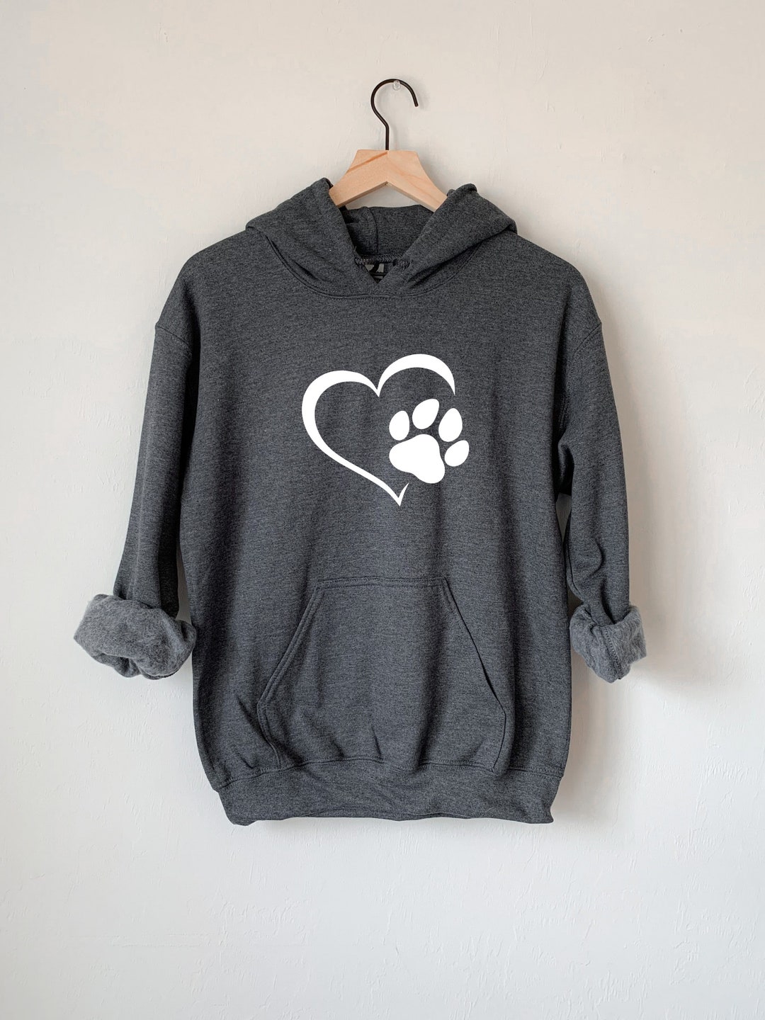 Dog Lover Hoodie Paw Print Sweatshirt for Women, Cozy Dog Mom Pullover ...