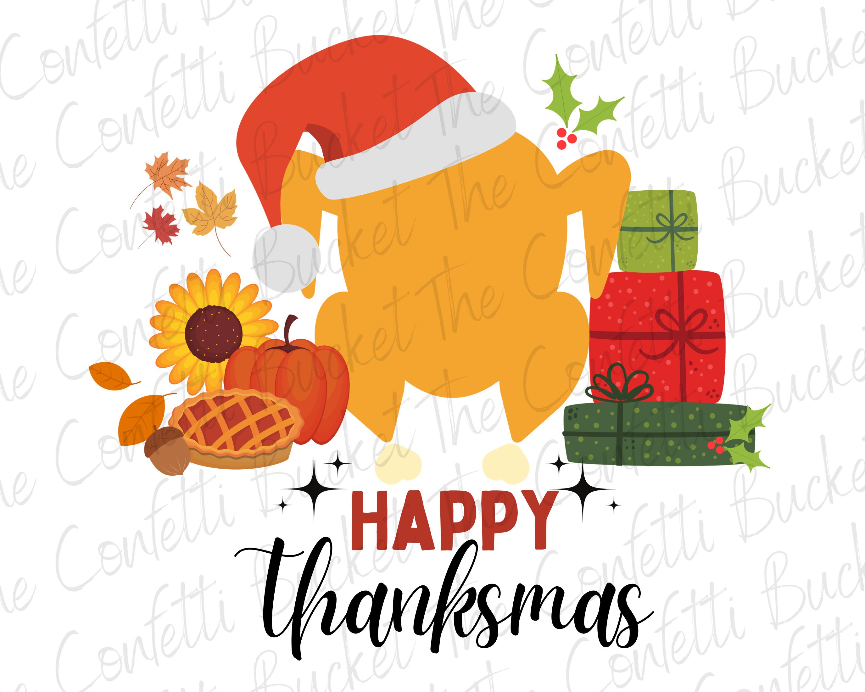 Happy Thanksmas PNG, Happy Thanksgiving Christmas Sublimation, Instant ...