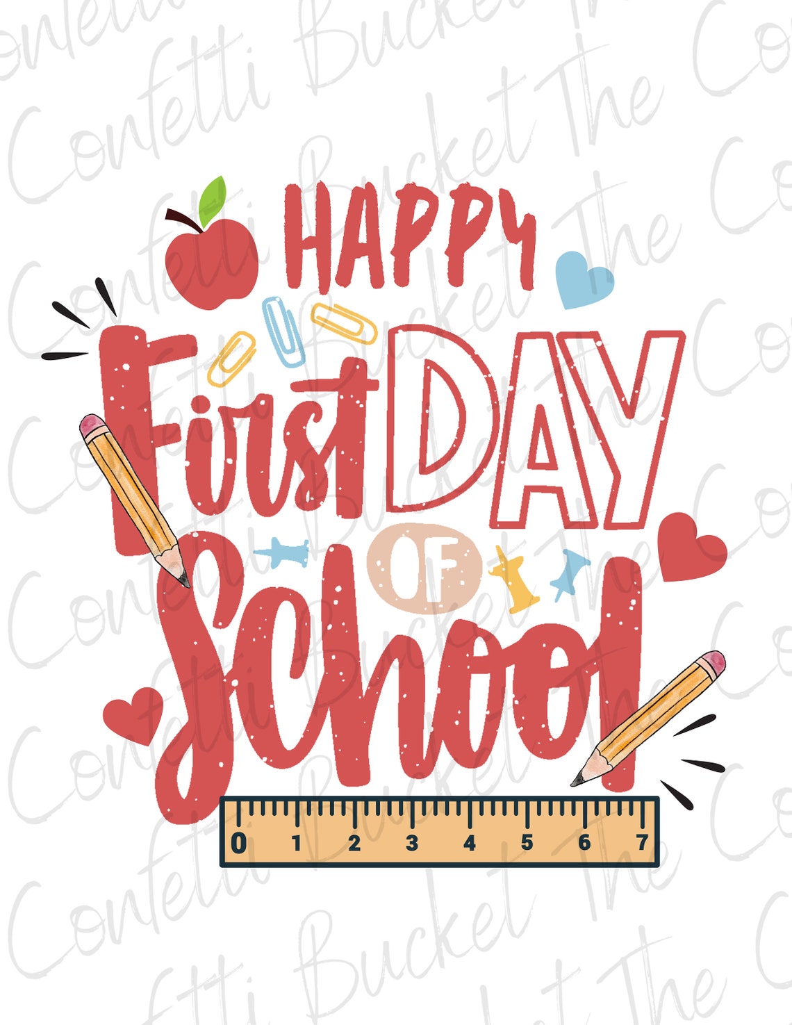 Happy First Day of School PNG, Digital Download Clipart, First Day of ...