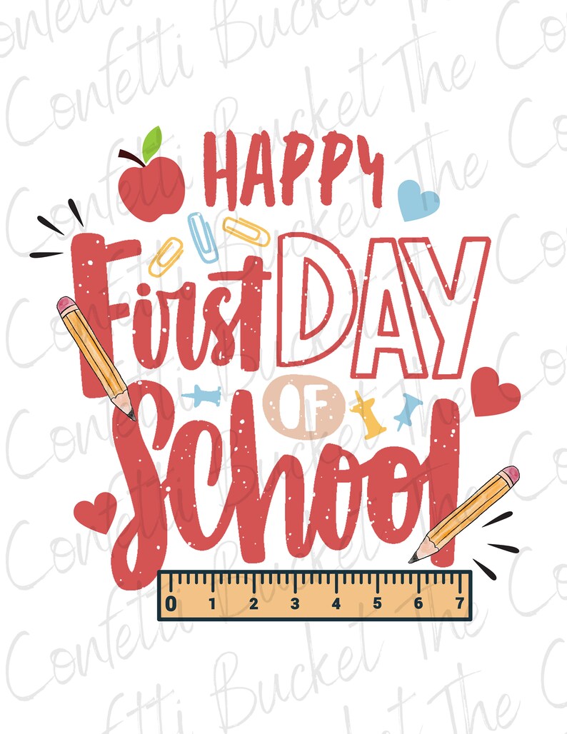 Happy First Day of School PNG, Digital Download Clipart, First Day of ...