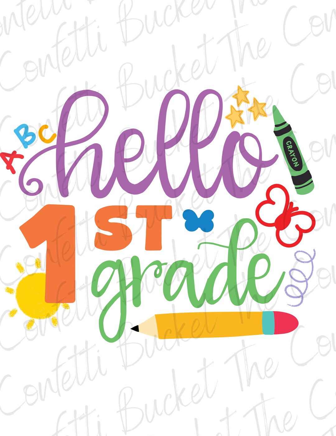 1st Grade Digital Download PNG, Back to School Clipart, First Grade Png ...