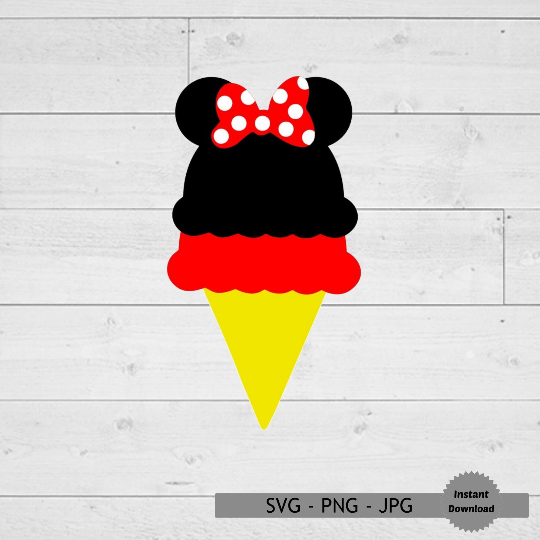 Mouse Ears Ice Cream Cone Svg Mouse Ears Snacks Svg Ice | Etsy
