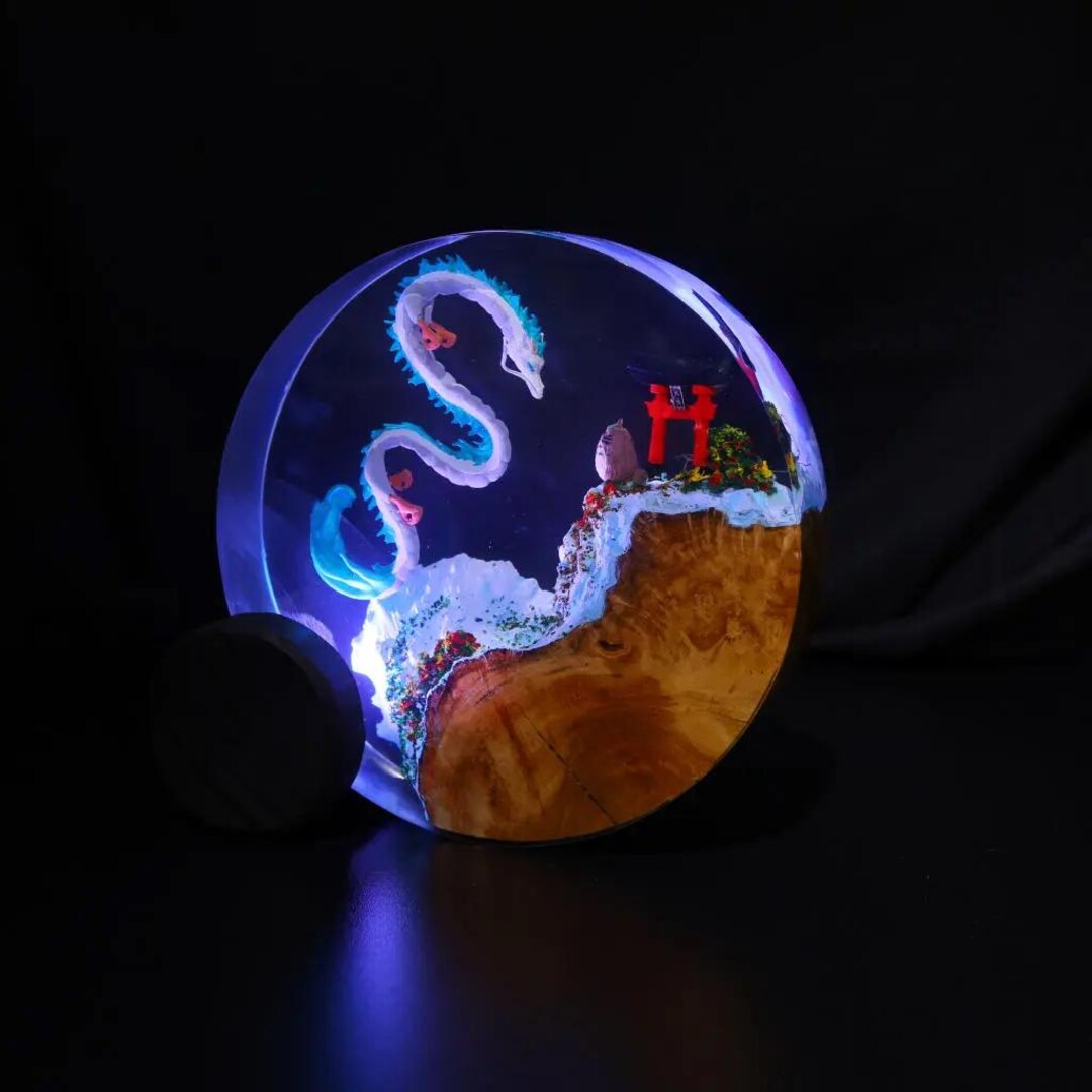 Haku Toto Torii Gate Resin Lamp, Custom Anime Epoxy Art Lamp, Custom ...
