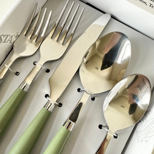 NEW Fiesta Sage 5 Pc Place Setting Stainless Steel Flatware HOMER ...