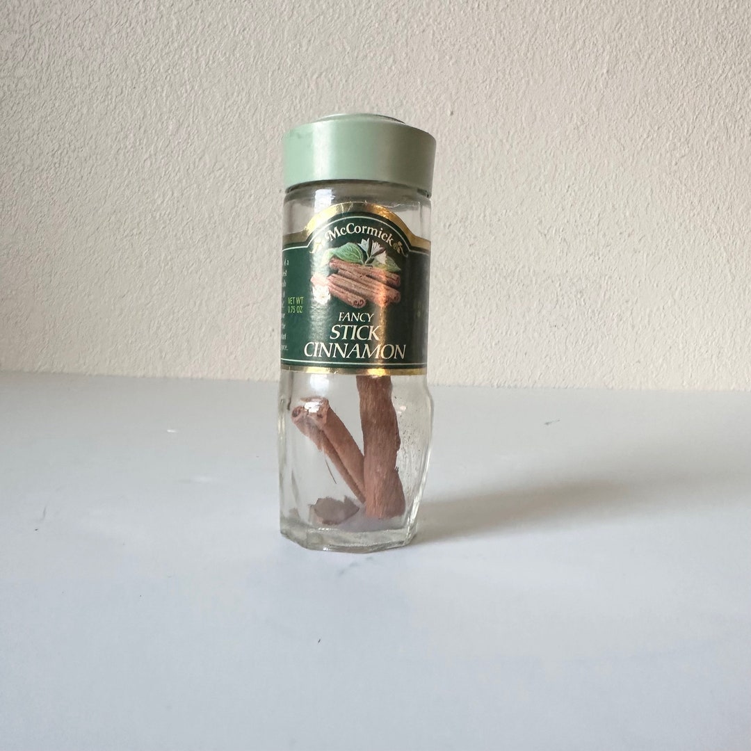 Vintage Mccormick Spice Jars Green Lid CINNAMON STICKS Kitchen Decor ...