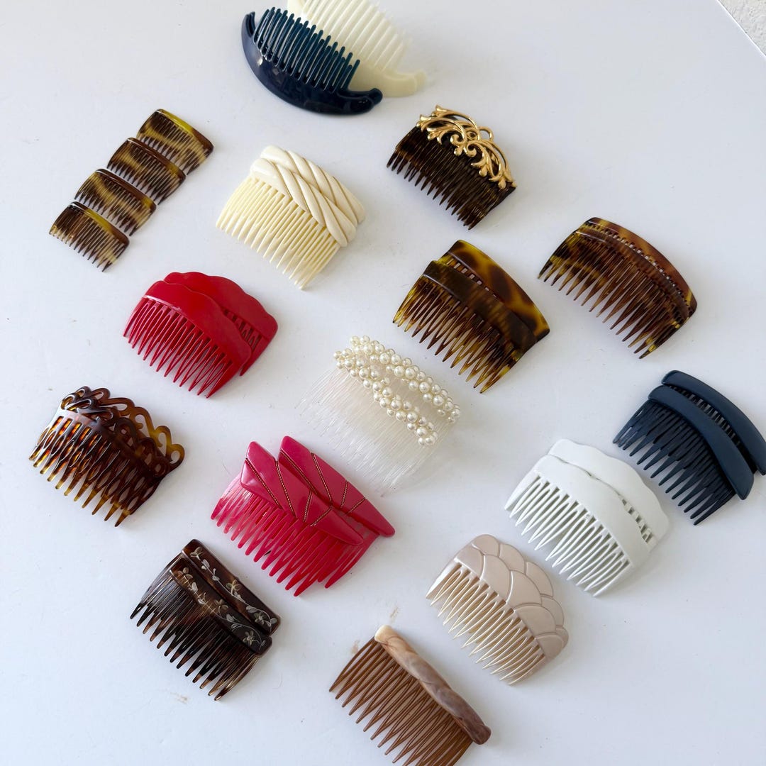 Vintage Hair Combs, 1980s Hair Accessories, 70s French Combs ...