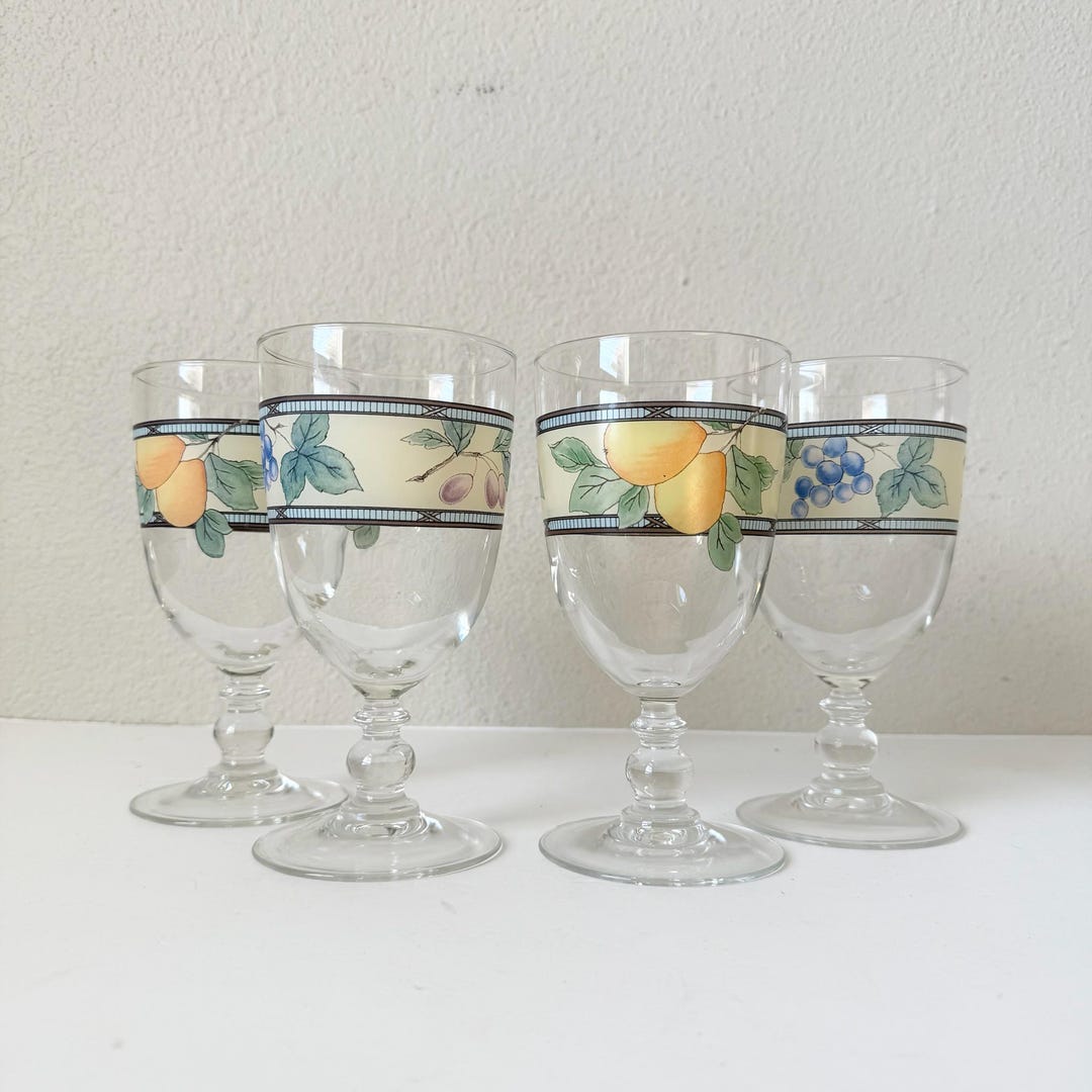 4 - Mikasa Garden Harvest Iced Tea Glasses 14 Oz, Vintage Mikasa ...