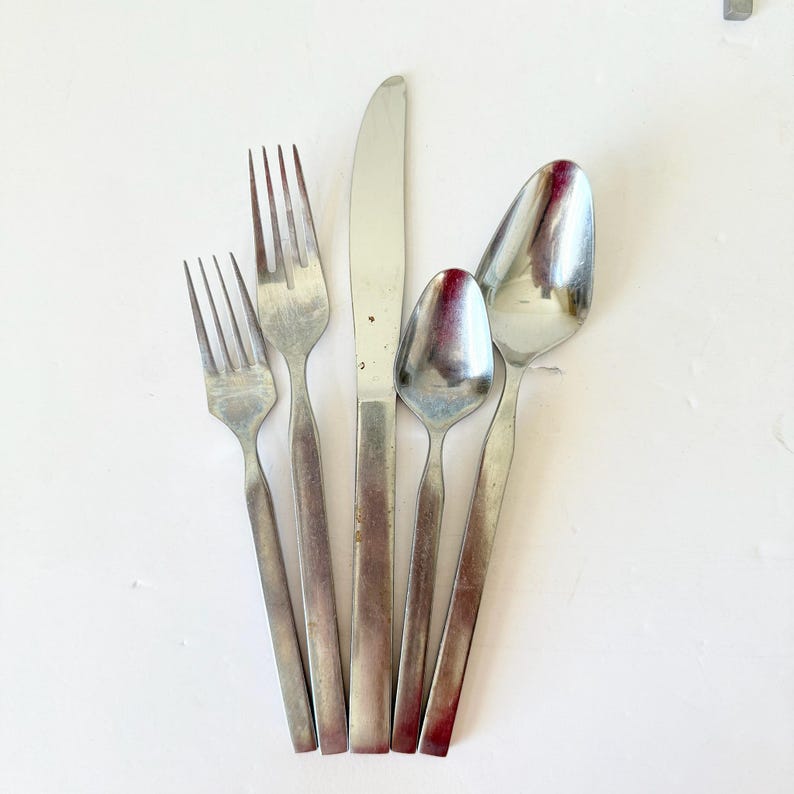 Towle Supreme Stainless Steel Flatware Set - Mid Century Modern Heavy ...