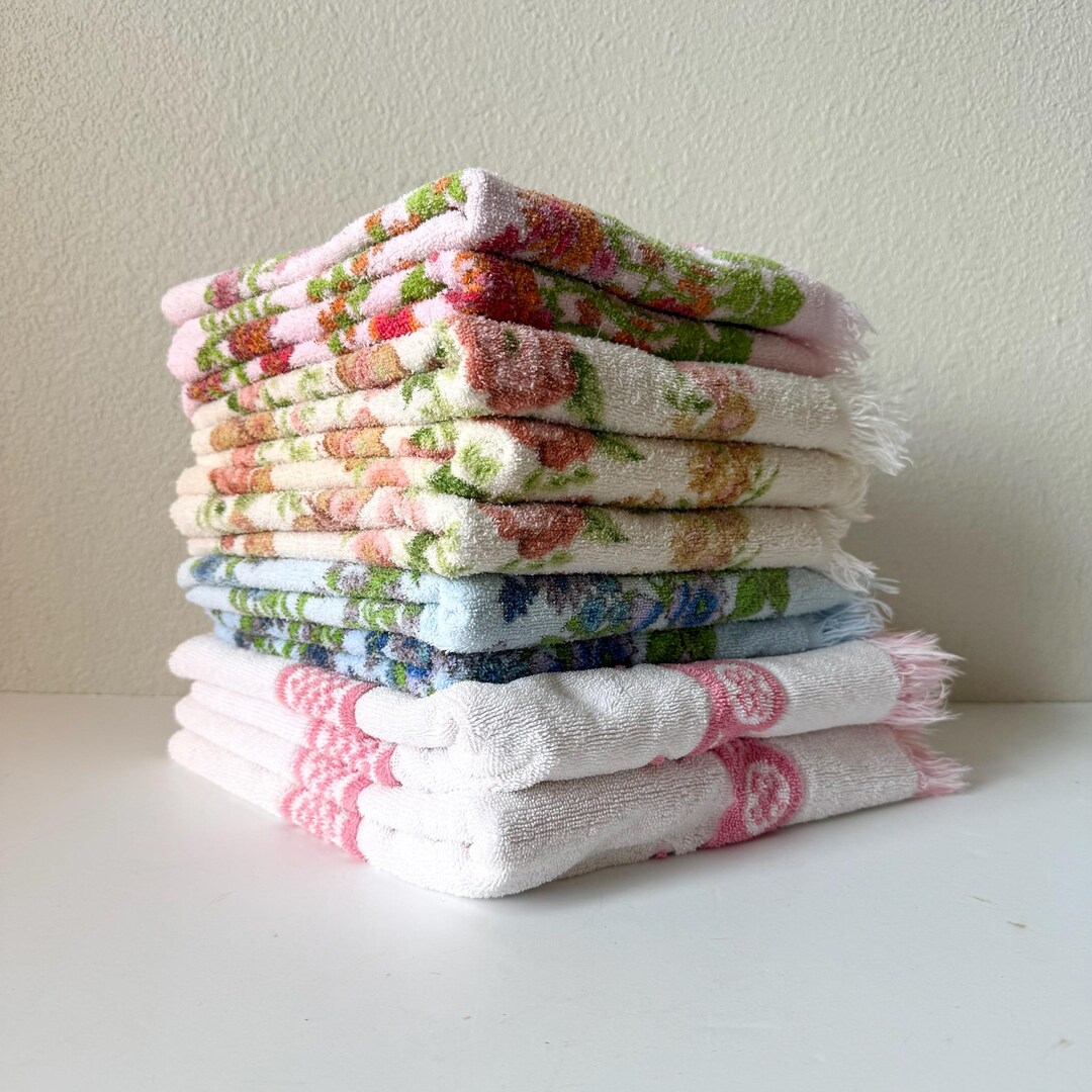 Your Choice - 70s Vintage Towels With Fringe, Vintage Bath Towel Set ...