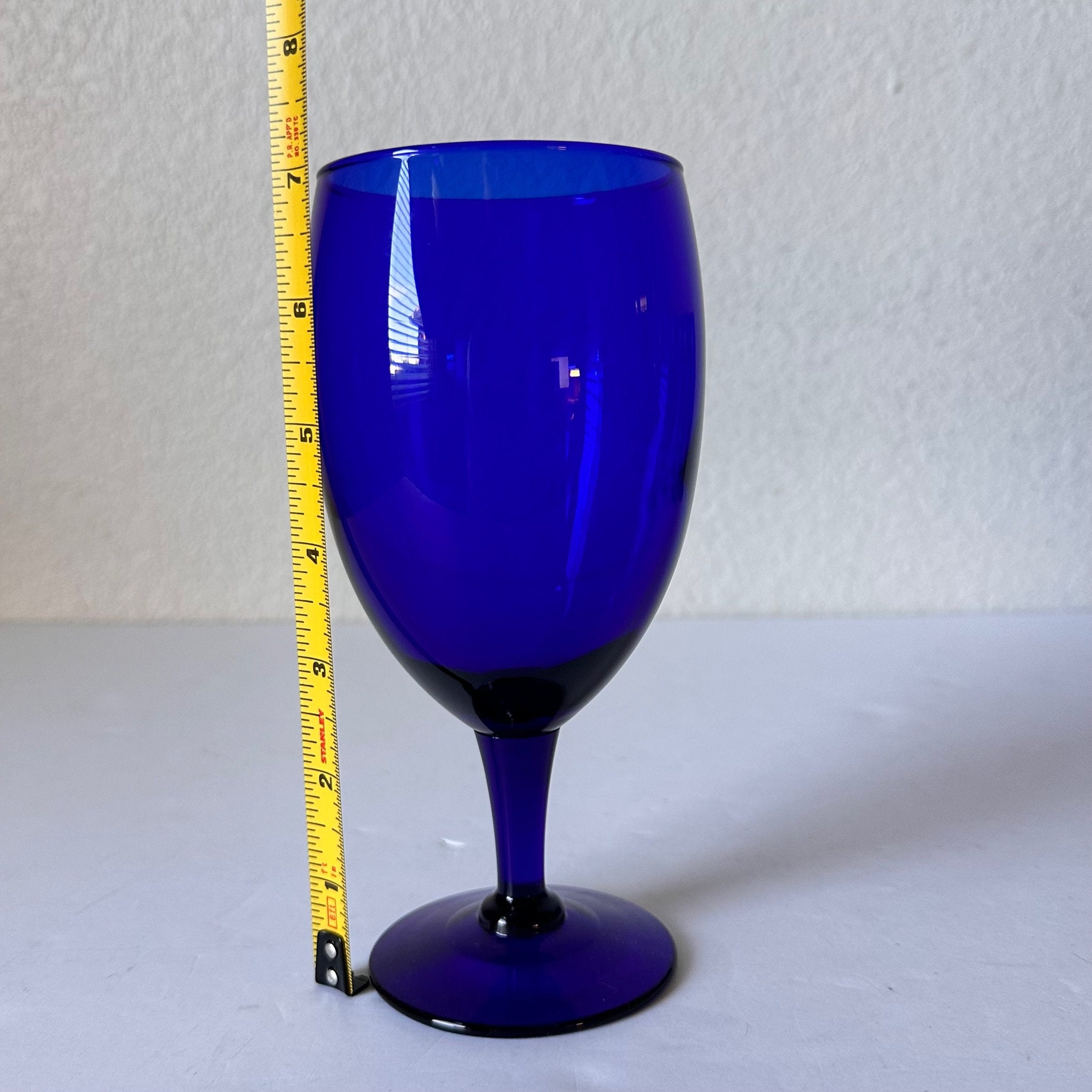 Set of 8 Pier 1 Cobalt Blue Goblets, Vintage Blue Iced Tea Glasses, 90s ...