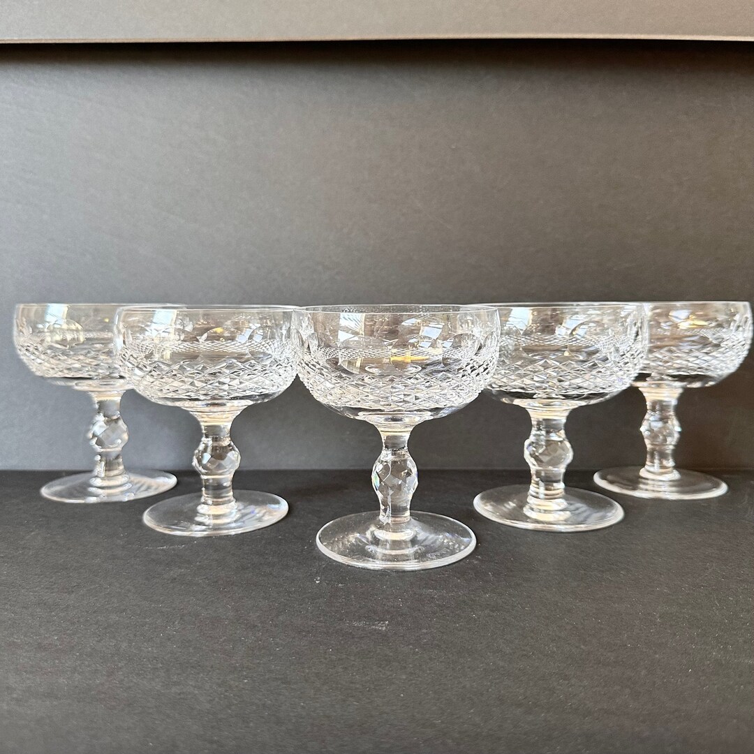5 - Waterford Crystal Colleen Champagne Coupe Set - Clear Etched ...
