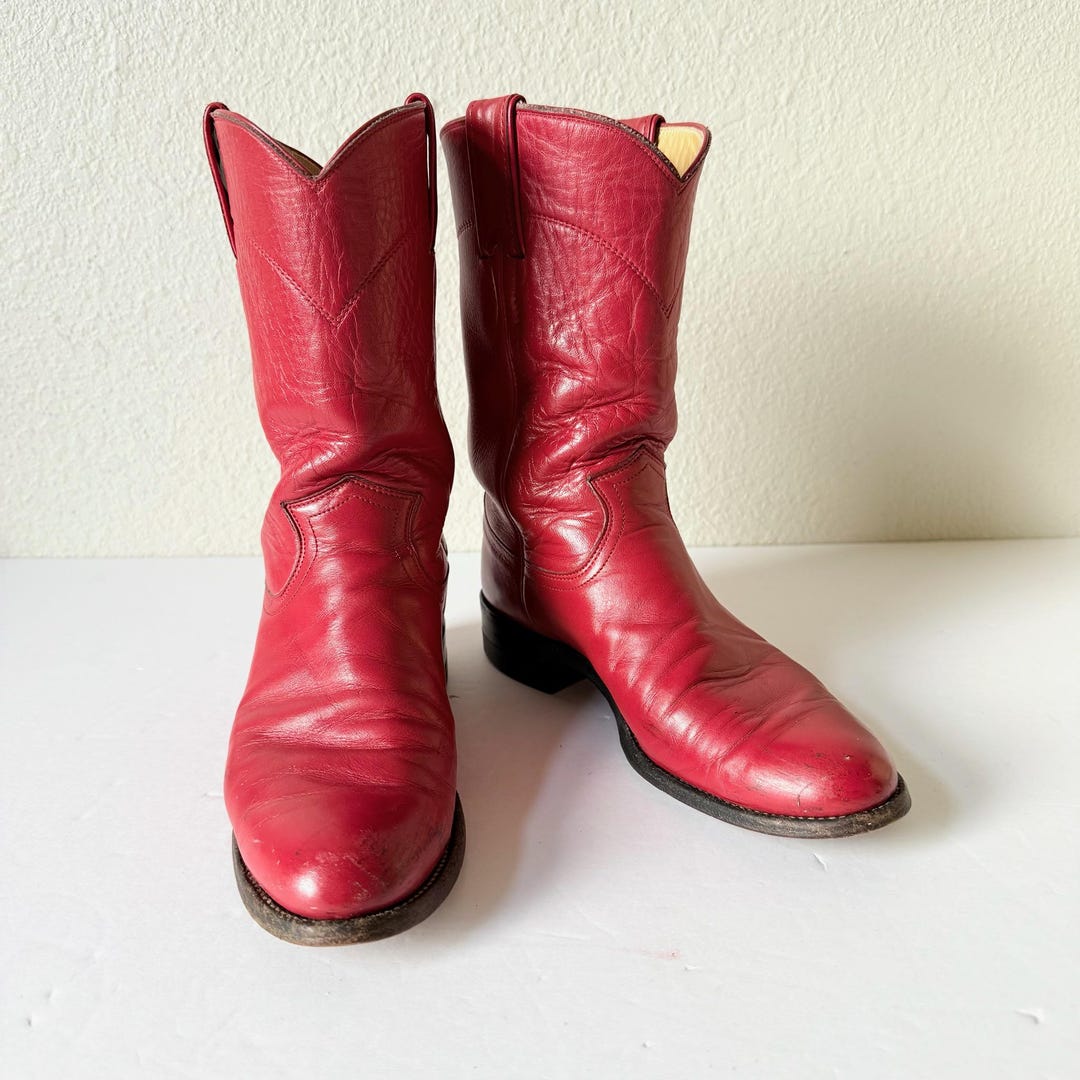 Vintage Red Justin Ropers Womens Size 6, Vintage Womens Red Cowboy ...