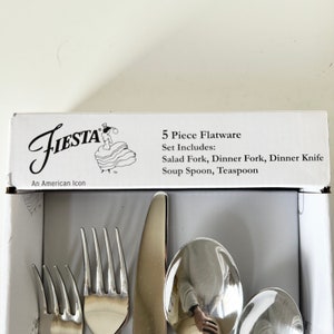 NEW Fiesta Sage 5 Pc Place Setting Stainless Steel Flatware HOMER ...