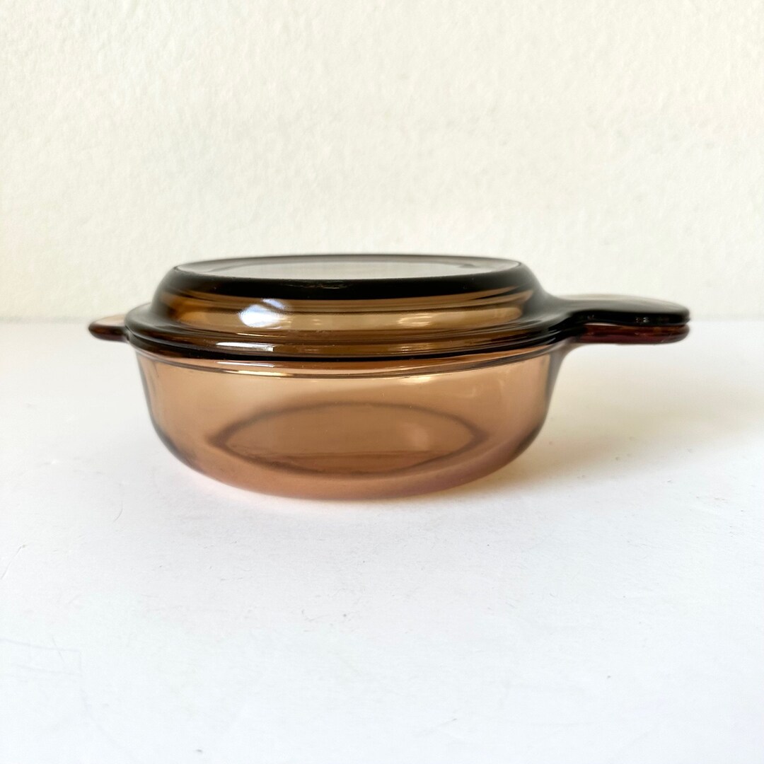 Pyrex Visions V-240-B Round Clear Glass GRAB-IT Dish & Replacement Lid ...