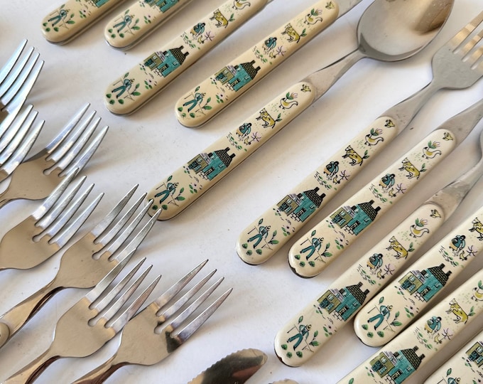 29 Piece Heartland Village Flatware, 90s Stainless Steel Silverware Set ...