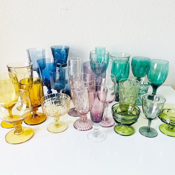 Colored Glassware - Etsy