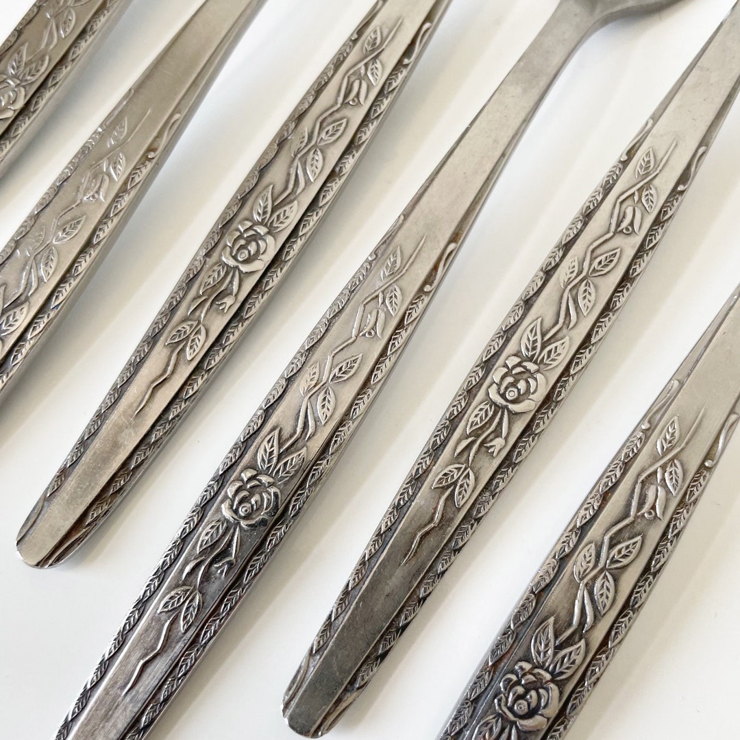 Pick Your Piece Vintage Interpur Rose Stainless Steel Flatware, INR7 ...