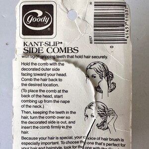 1982 Vintage Goody Kant Slip Side Comb Fashion Set of 10 Multi-color ...