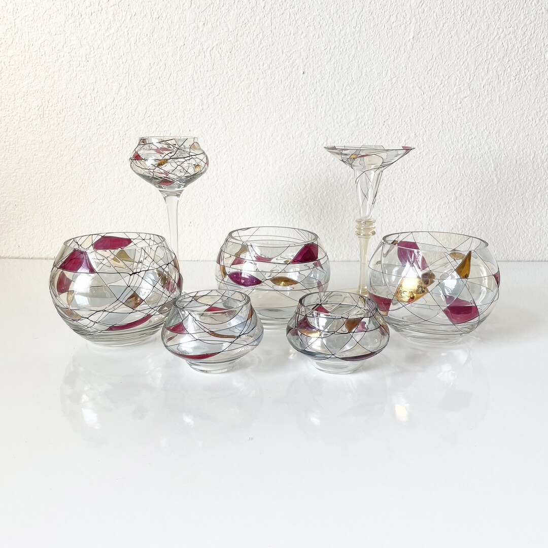 Sold Ind Partylite CALYPSO Mosaic Candle Holders, Vintage Party Lite ...