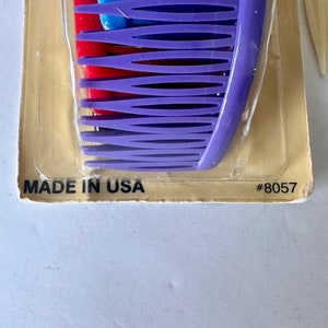 1982 Vintage Goody Kant Slip Side Comb Fashion Set of 10 Multi-color ...