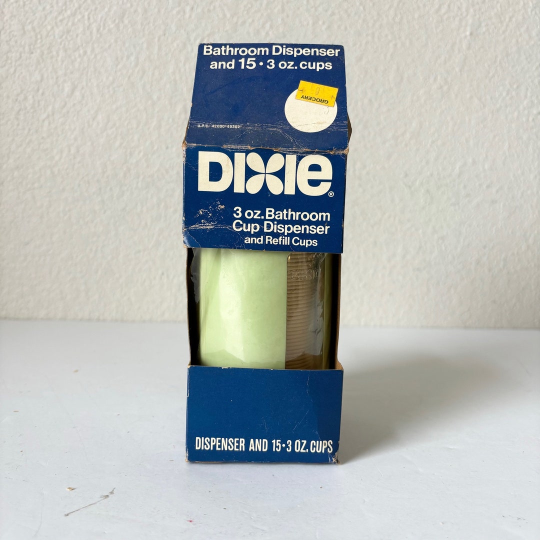 Vintage Dixie Cup Bathroom Dispenser 3 Oz, Wall Mount Adhesive Dixie ...