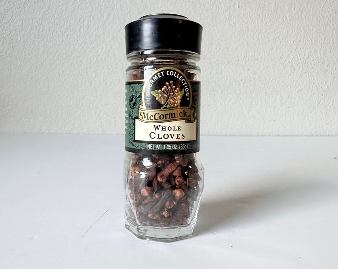 Vintage WHOLE CLOVES Mccormick Glass Spice Jars Black Lid, 90s ...