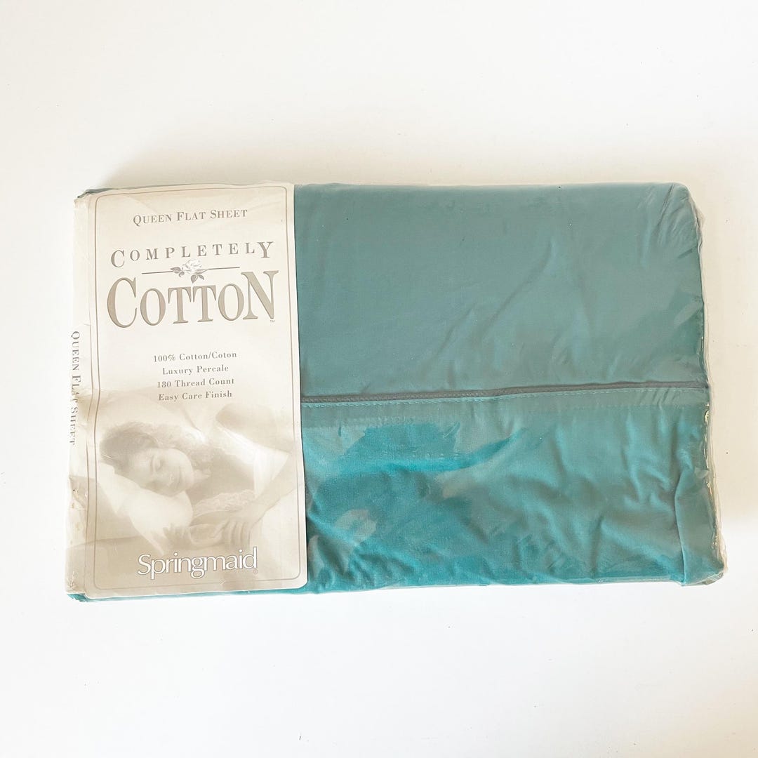 NEW Springmaid Hunter Green Queen Size Flat Sheet, Vintage 90s Bed ...