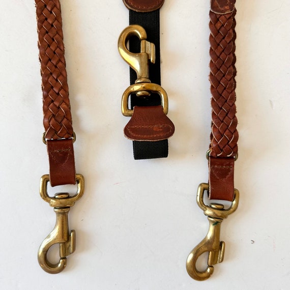 Vintage Brown Leather Suspenders Catherine Dial Easle… - Gem
